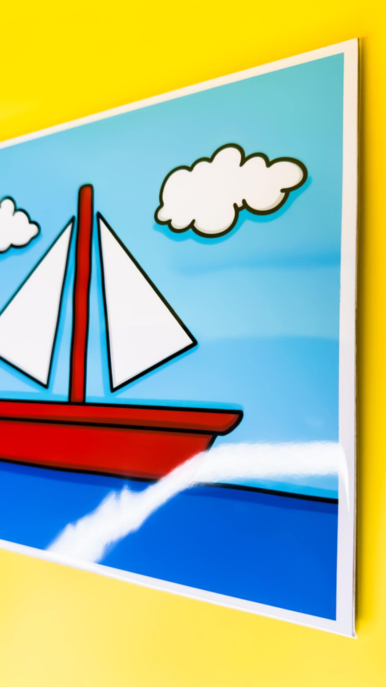 Simpsons Boat Art Print: Living Room Sailboat Painting (20x20 Cm) - Etsy