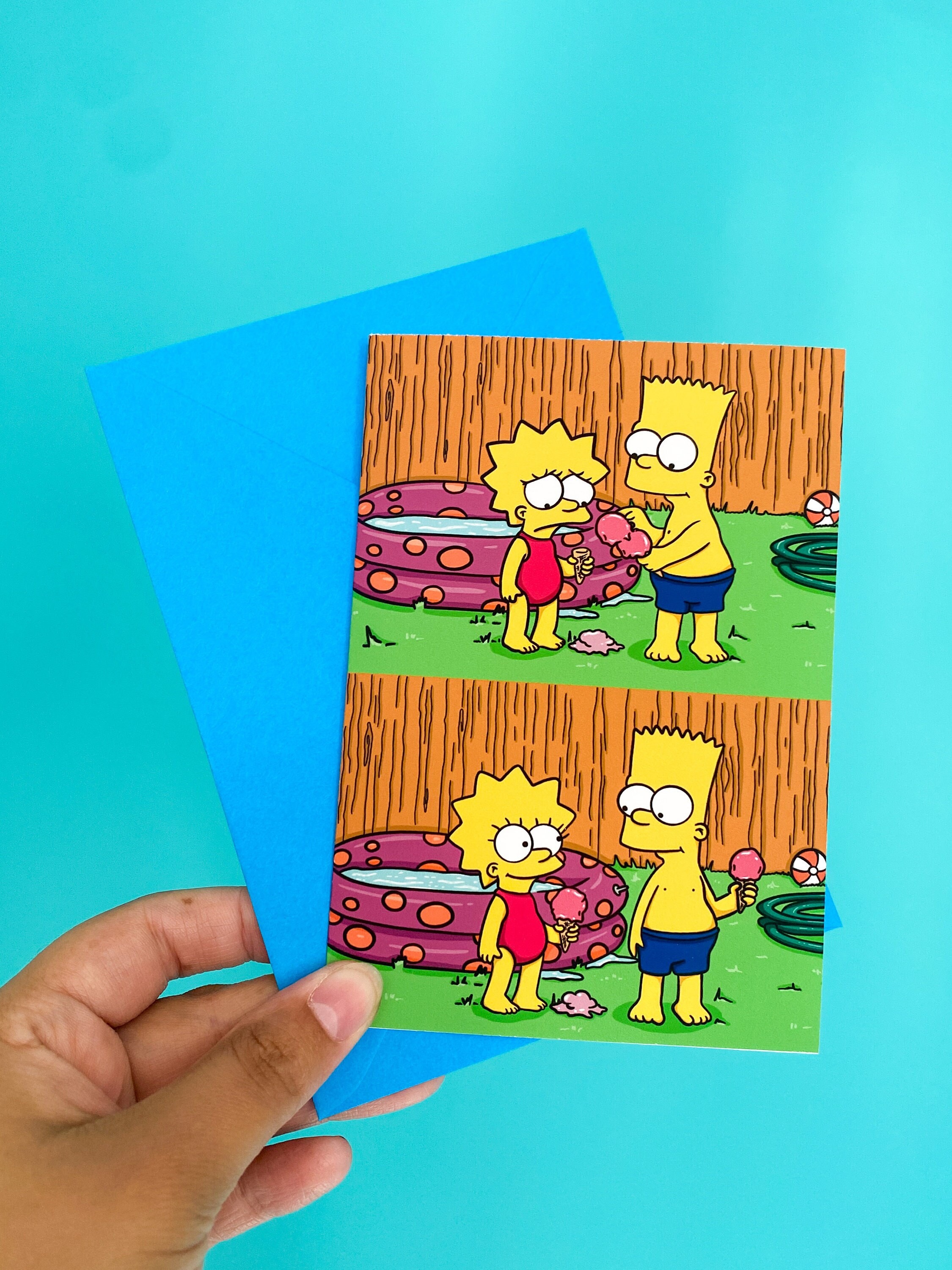 Ice-cream Siblings Bart and Lisa the Simpsons Funny Love - Etsy