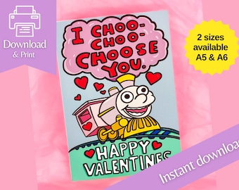 I Choo Choo Choose You, the Simpsons, Valentines Day Card, Watercolour ...