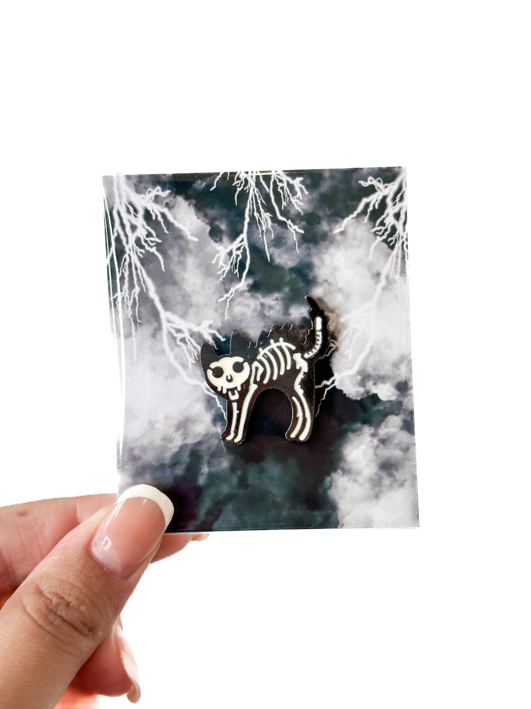 Electrocuted Cat Enamel Pin | X-ray Skeleton Kitty | Unique Love Gift ...