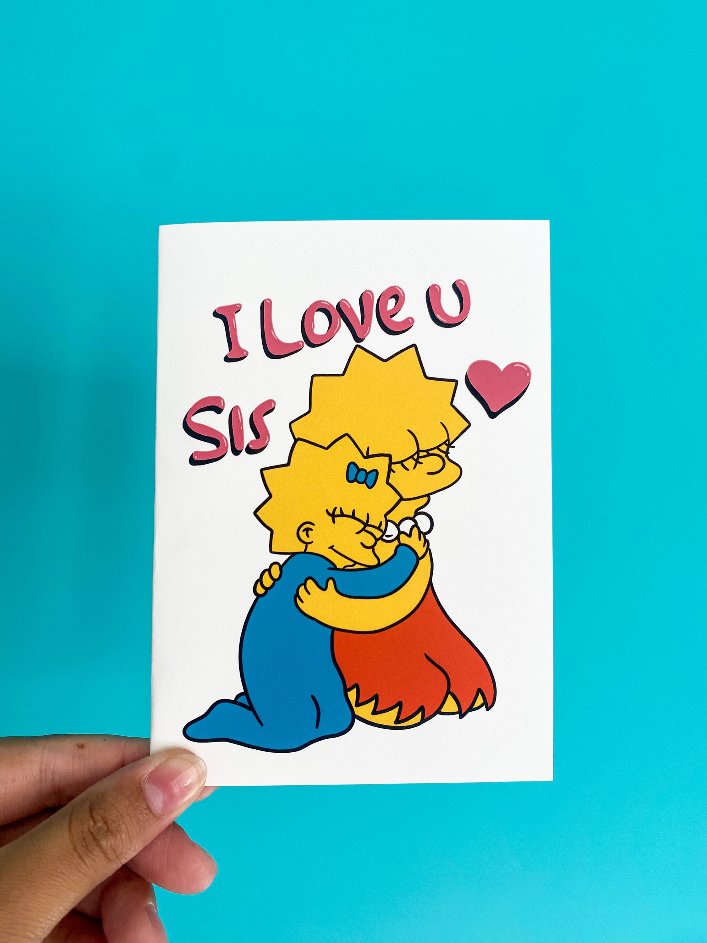 The Simpsons Sister Birthday Card: Maggie and Lisa Hug - Etsy