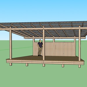 15X22 Modern Pergola Plans PDF - Pavilion Plans - Construction Drawings ...