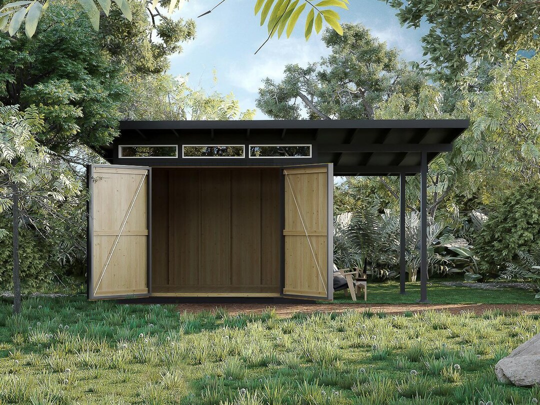 10X12 Modern Shed Plans PDF - Step-by-step DIY Build Guide - 3D ...