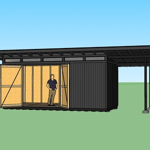 8X20 Modern Shed Plans PDF - Step-by-step Illustrated Build Guide - 3D ...