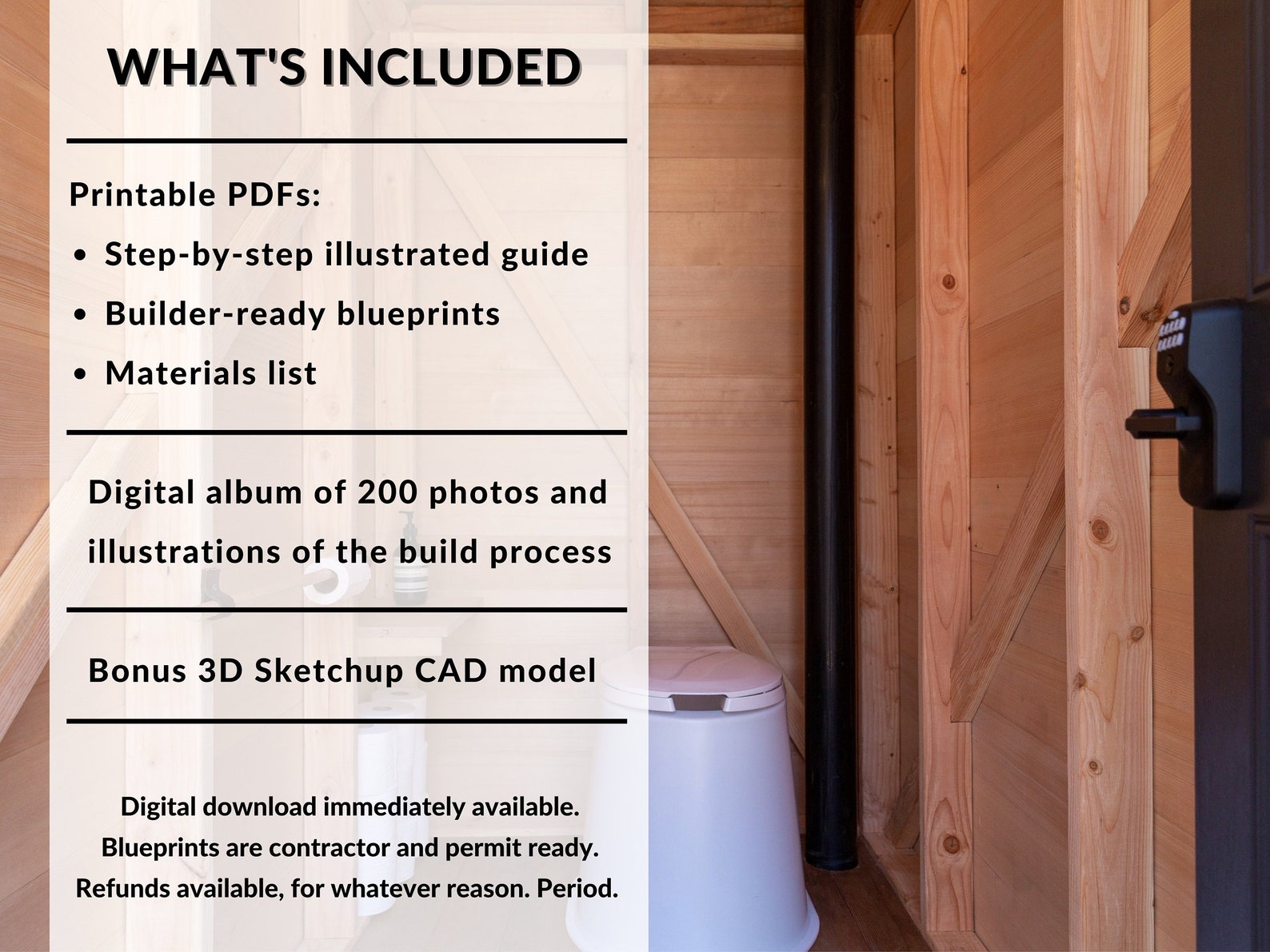 Modern Outhouse Plans PDF - Step-by-step Guide - 4X8 Ft - Shed ...