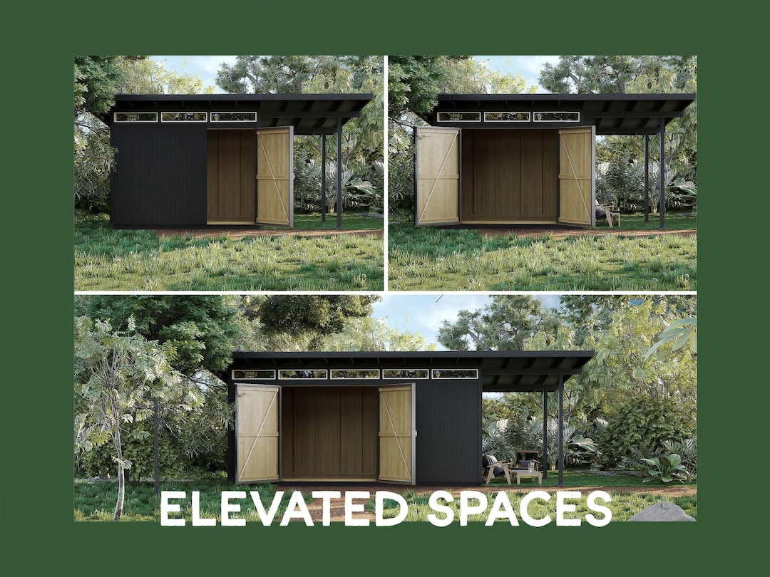 Modern Shed Plans PDF - 8X12 10X12 8X20 - Step-by-step DIY Guide - 3D ...