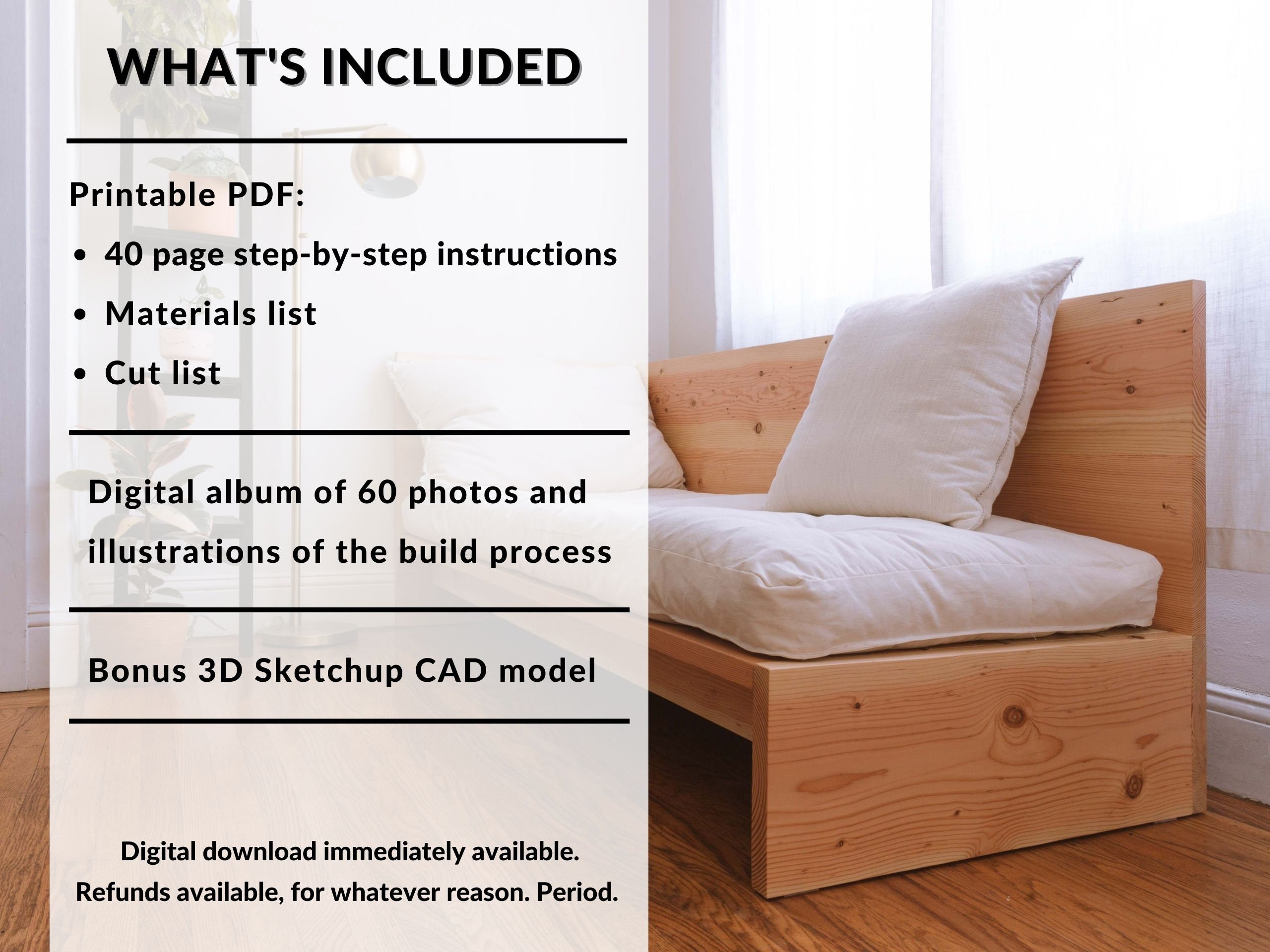 Daybed Plans - Step-by-step Illustrated DIY Build Guide PDF ...