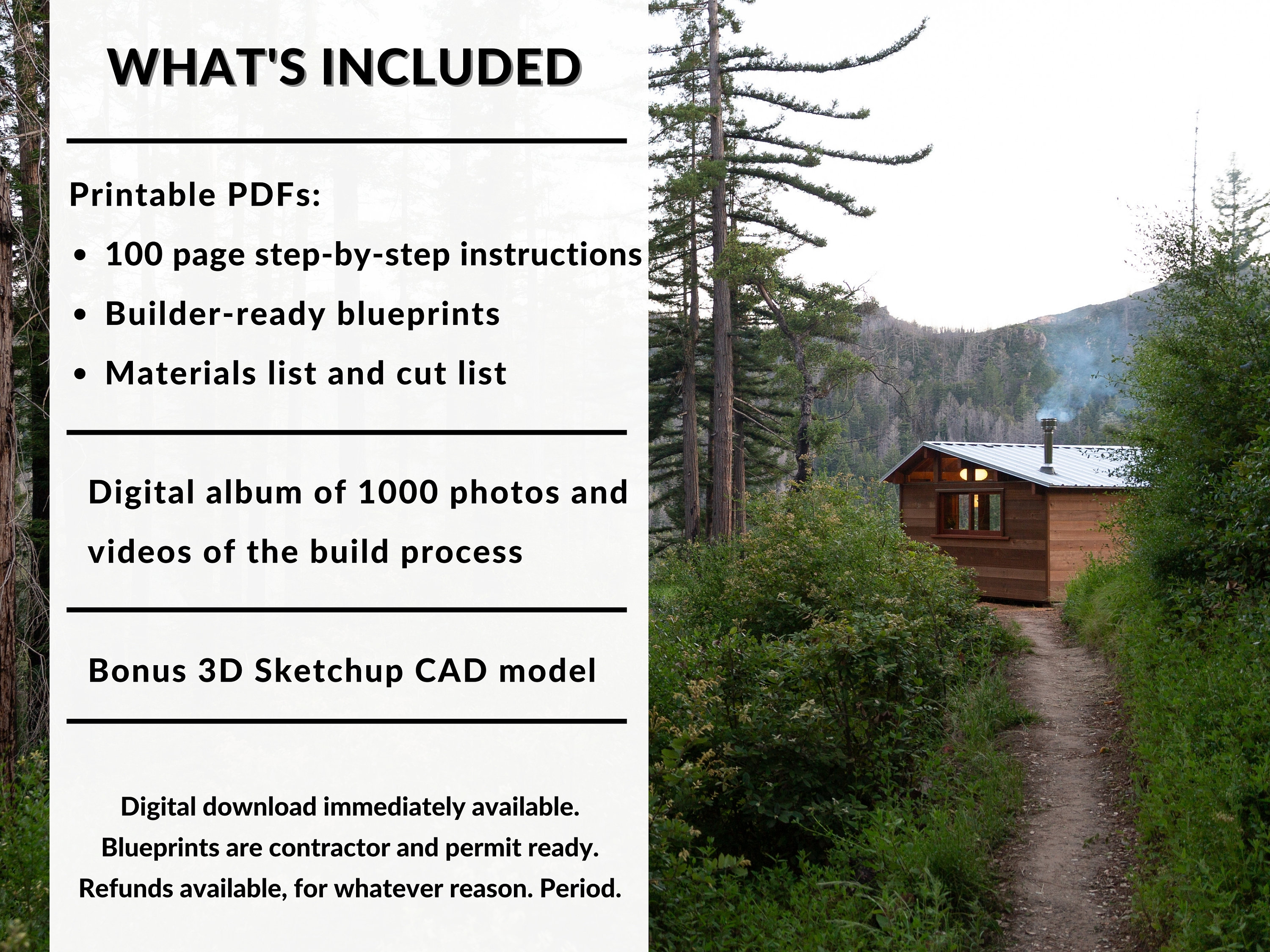 12x16 Small Cabin Plans - 200 Sqft Shed Plans - Tiny House - Studio ...