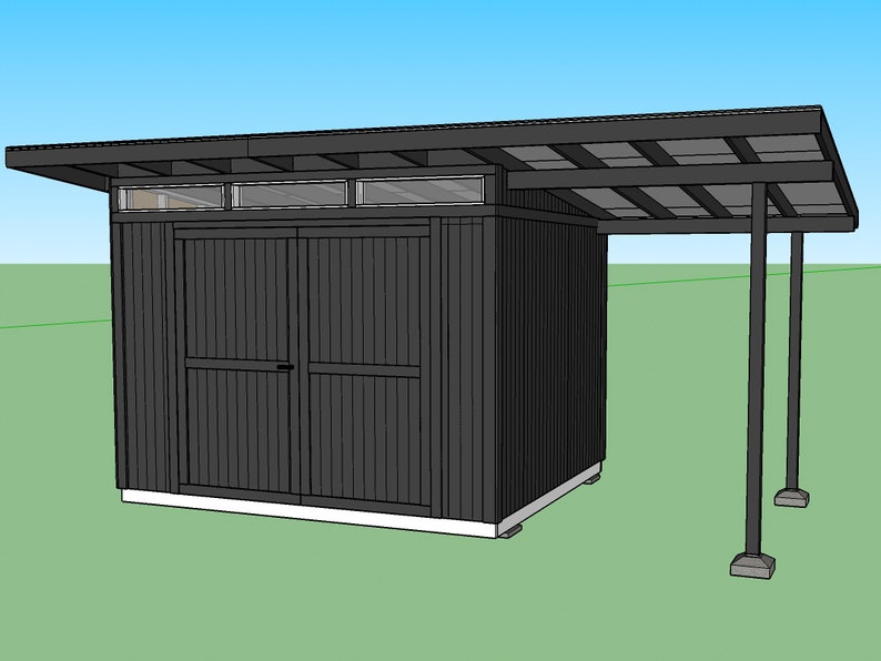 10X12 Modern Shed Plans PDF Step-by-step DIY Build Guide - Etsy