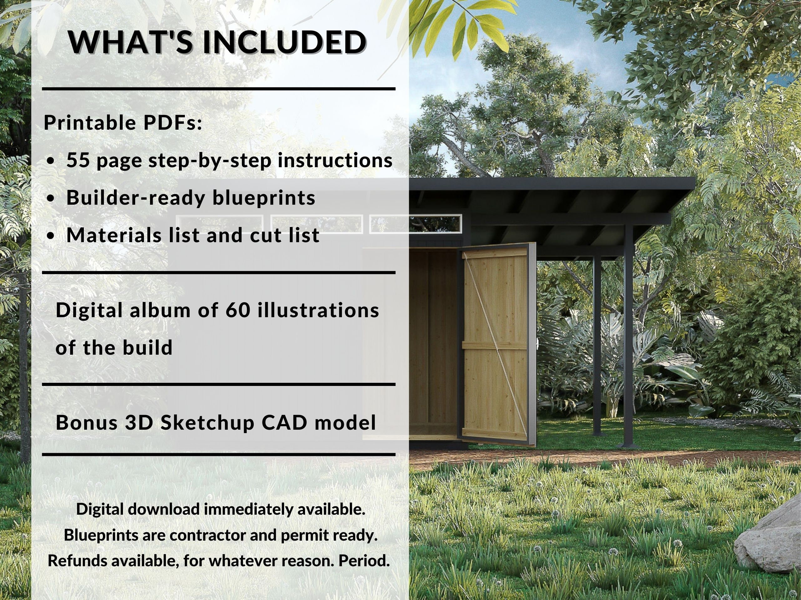 10X12 Modern Shed Plans PDF - Step-by-step DIY Build Guide - 3D ...