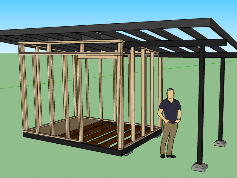 10X12 Modern Shed Plans PDF Step-by-step DIY Build Guide - Etsy