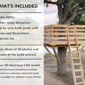 Treehouse Plans PDF - DIY Step-by-step Guide - Kids Playhouse Plans ...