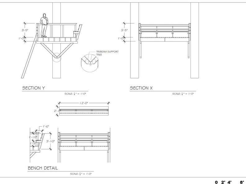 Treehouse Plans PDF Tree Deck Modern Playhouse Plans - Etsy UK