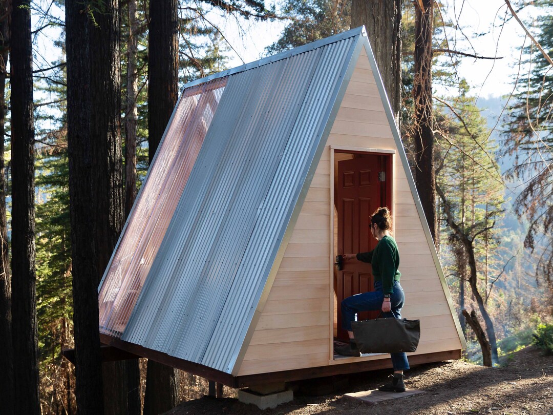 A-frame Cabin Plans 10' X 12' Affordable DIY Tiny Cabin Plans No Permit ...