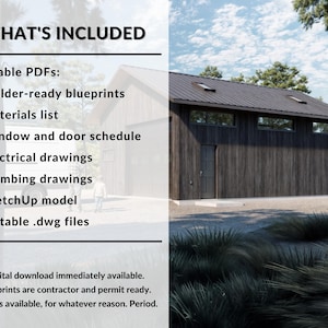 2-car Garage Plans With Loft: 22x32 Workshop, 1 Bed/bath (PDF & DWG ...
