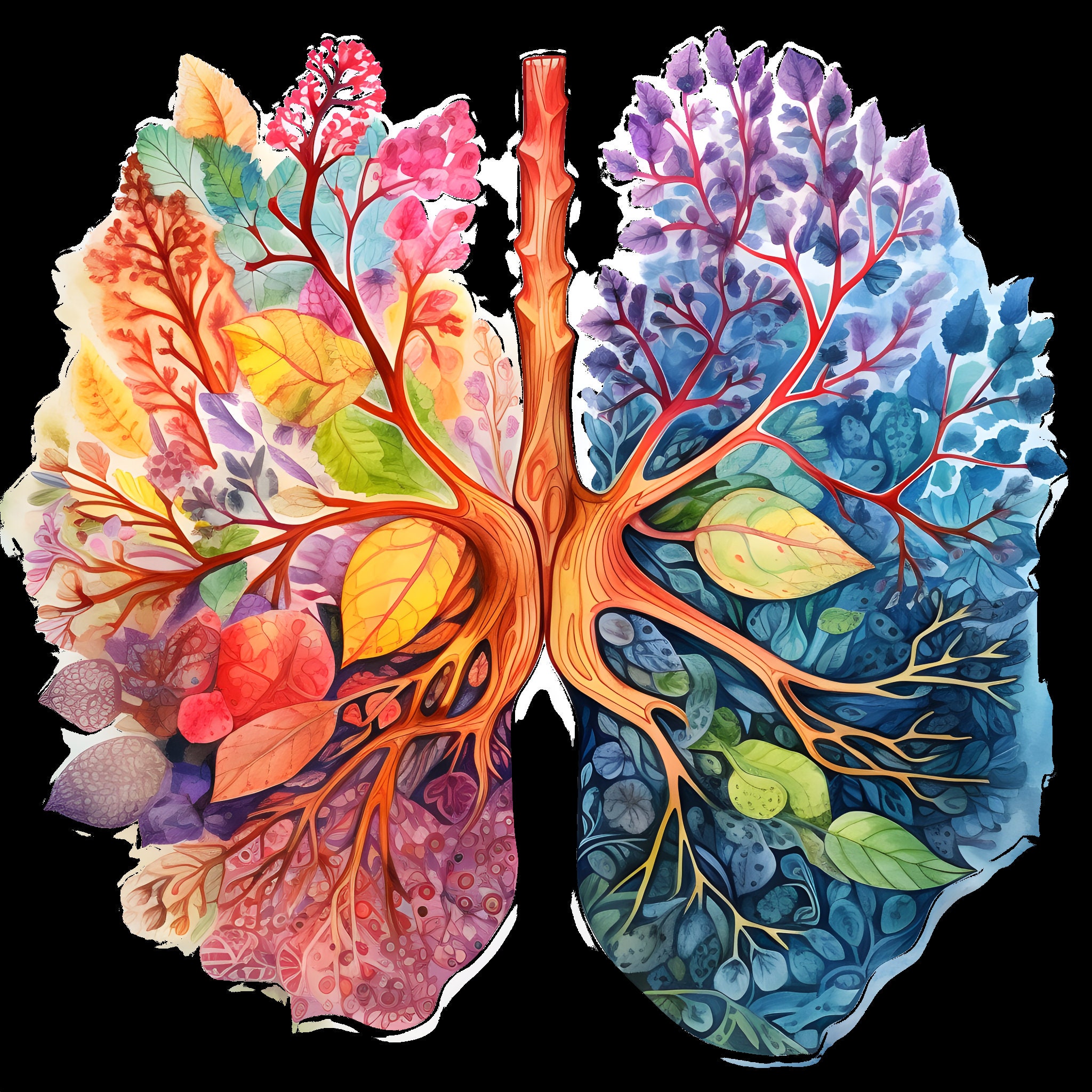 3 PNG Lung Bronchial Tree Anatomy Clipart, Lungs Clipart Respiratory ...
