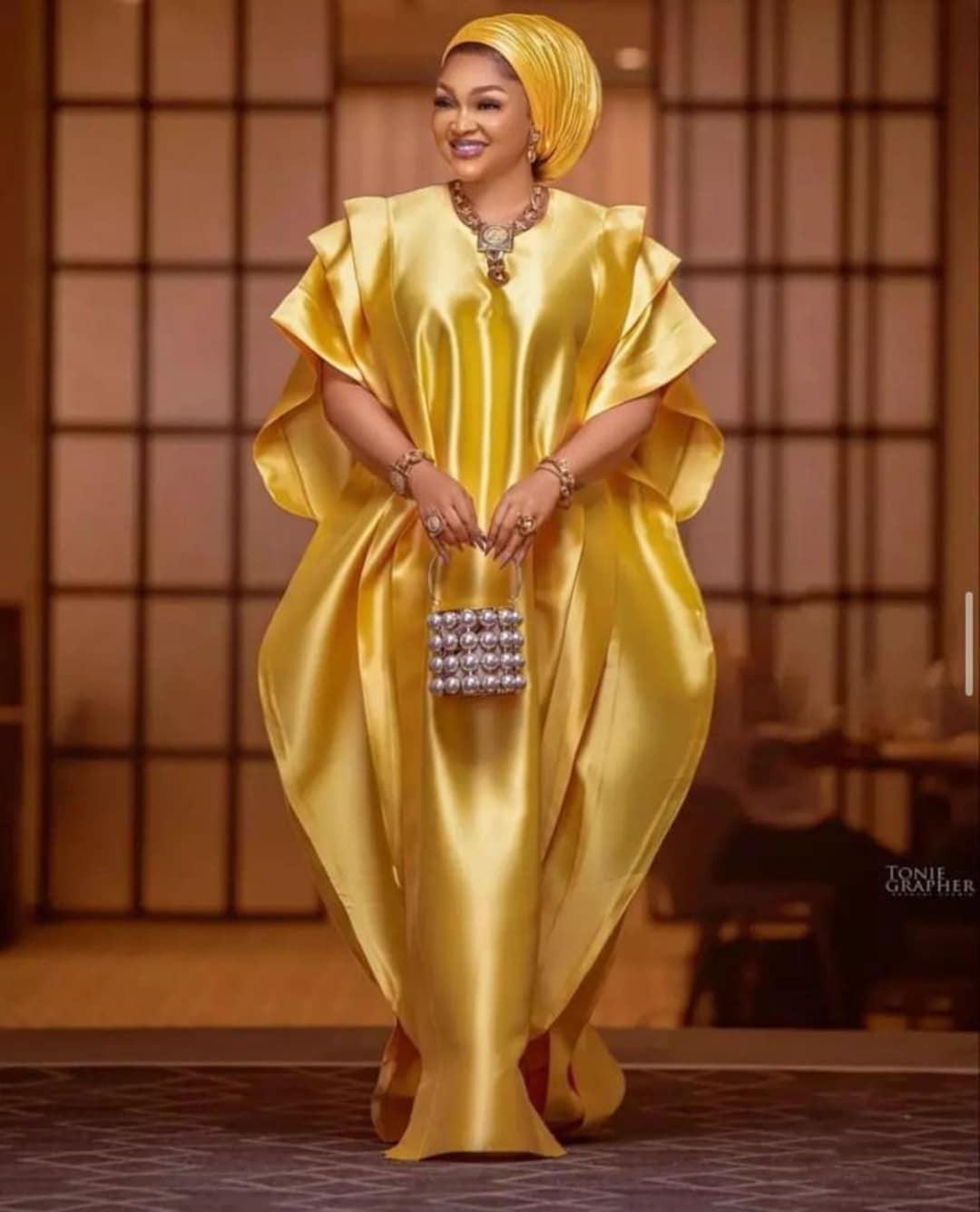 Mikado Silk Bubu, Gold Mikado Boubou, Rich Aunty Boubou, Thanksgiving ...