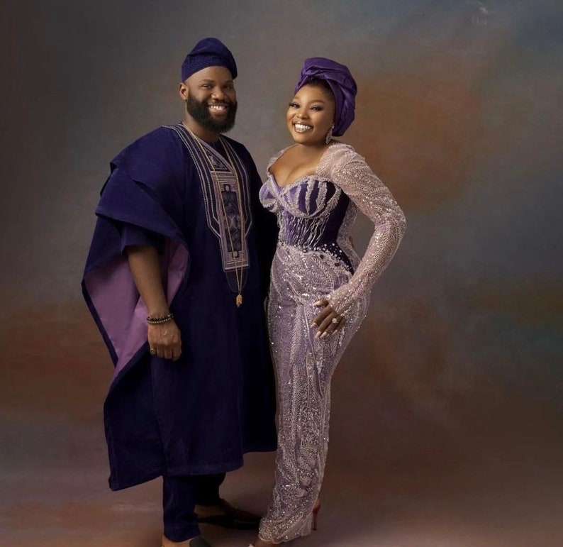 Couple Traditional Wedding Outfit Lace Corset Dress African - Etsy