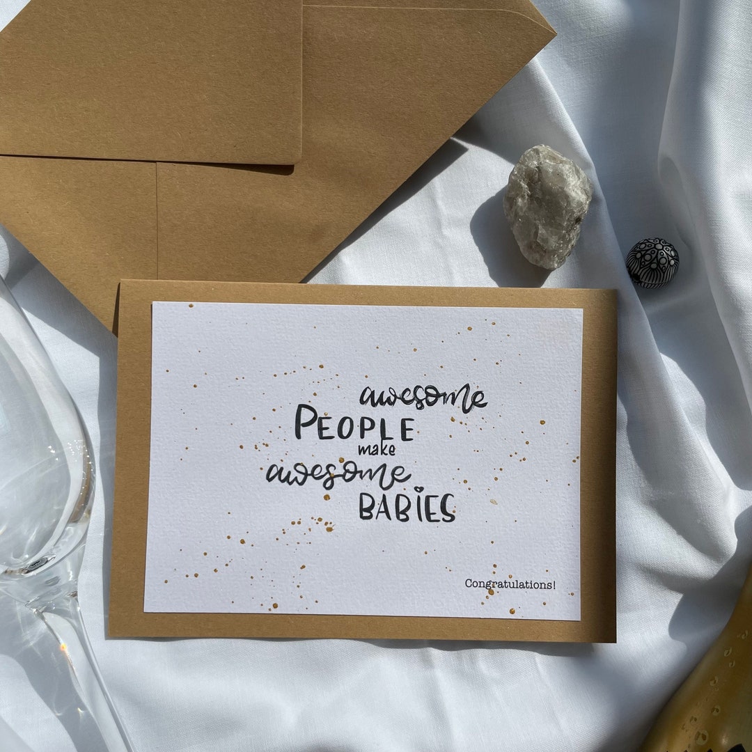 Folding Card for the Birth - Awesome People - Etsy