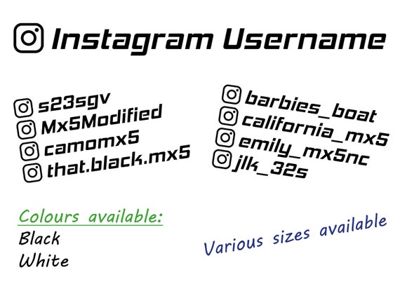 Instagram Username Stickers custom | Etsy