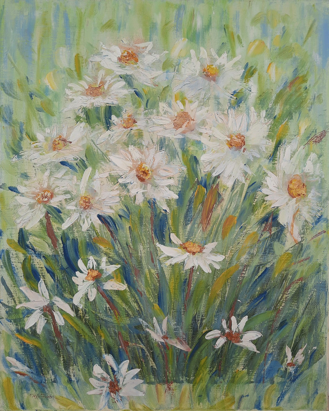 Daisy Painting Flower Original Art Floral Painting Original | Etsy