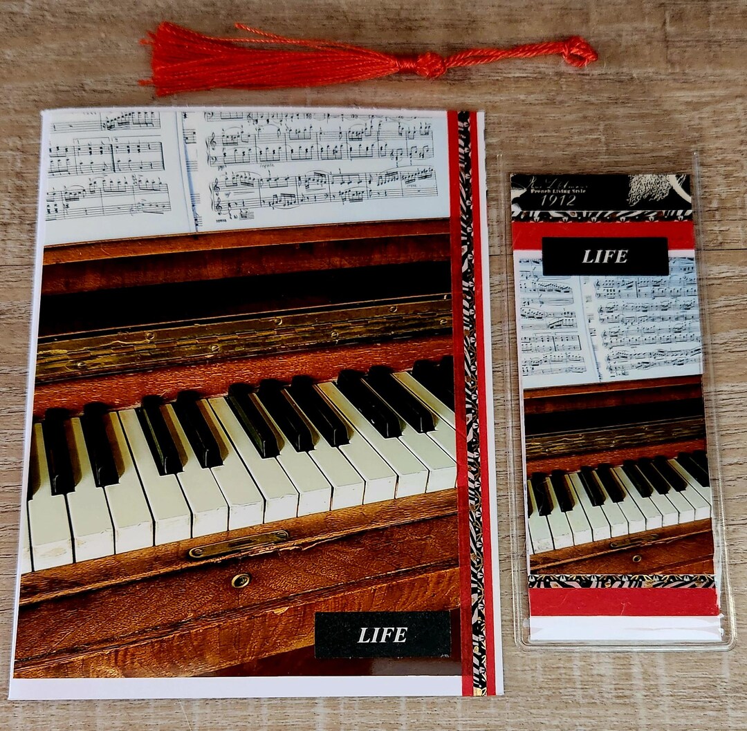 Card and Bookmark Set, Handmade, Piano, Music - Etsy