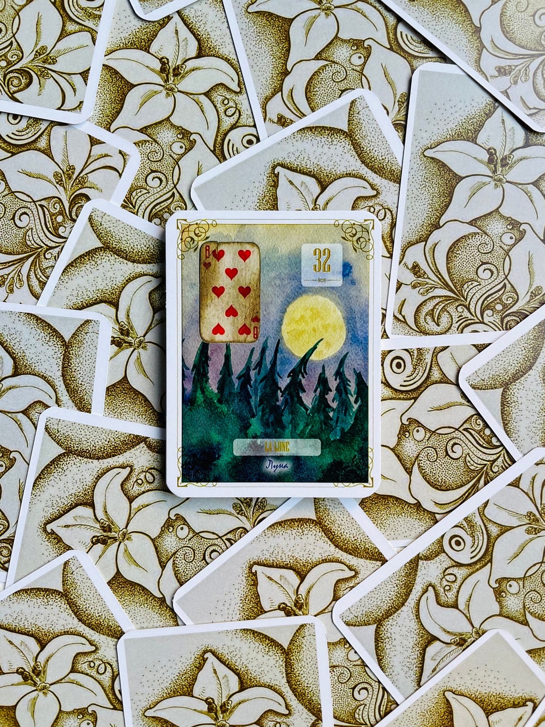 Golden Flowers Loracle De Lenormand 36 Cards Deck,lenormand,lenormand ...