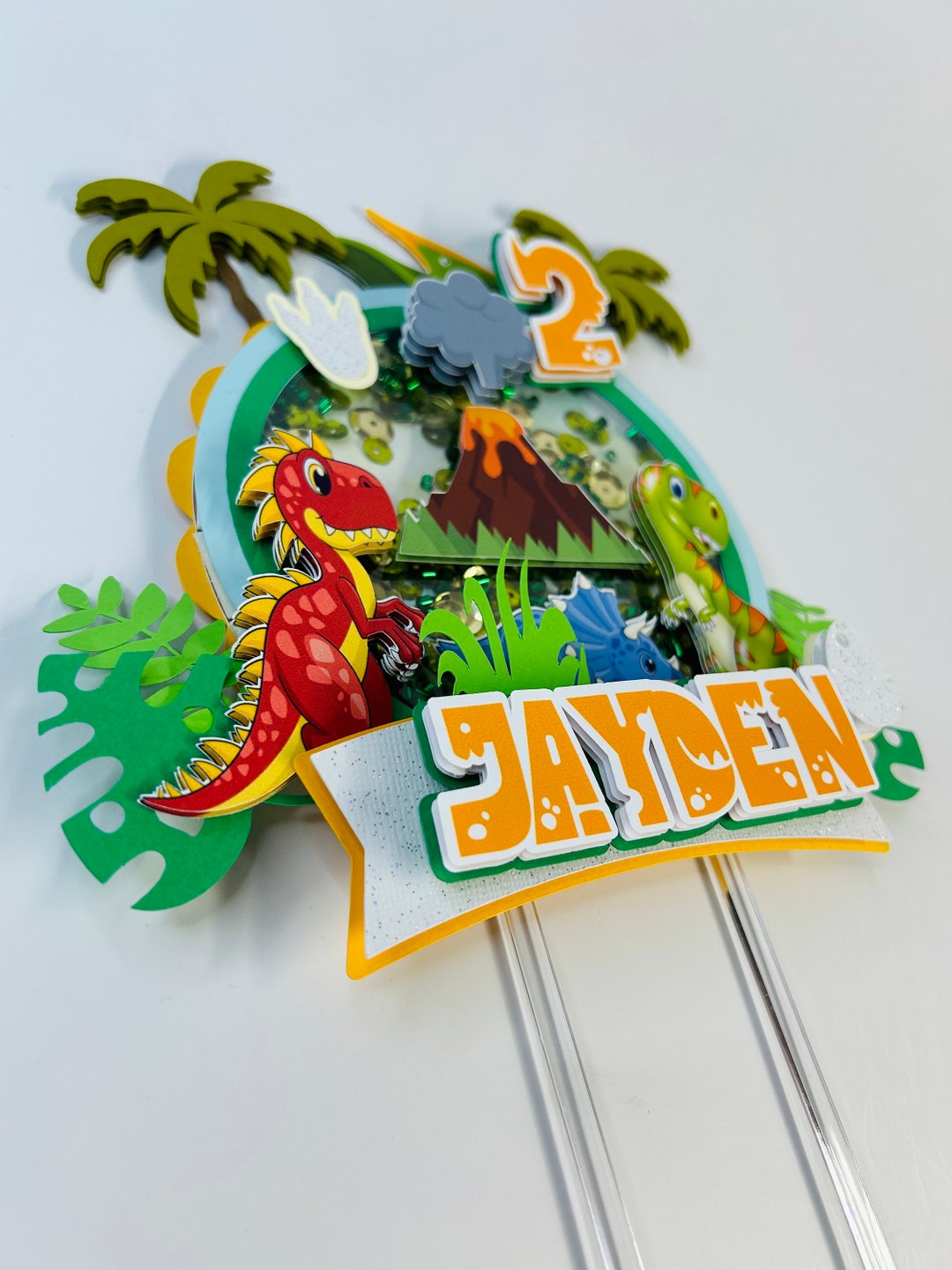 Dino Cake Topper Dinosaur Cake Topper Shaker Shaker Cake Topper ...