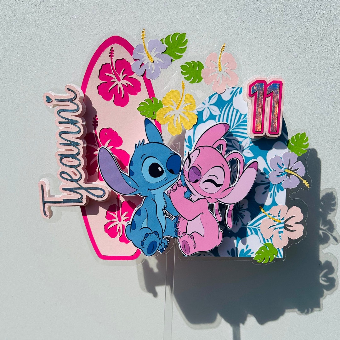 Stitch Cake Topper Stitch and Angel Cake Topper Stitch Party Stitch ...