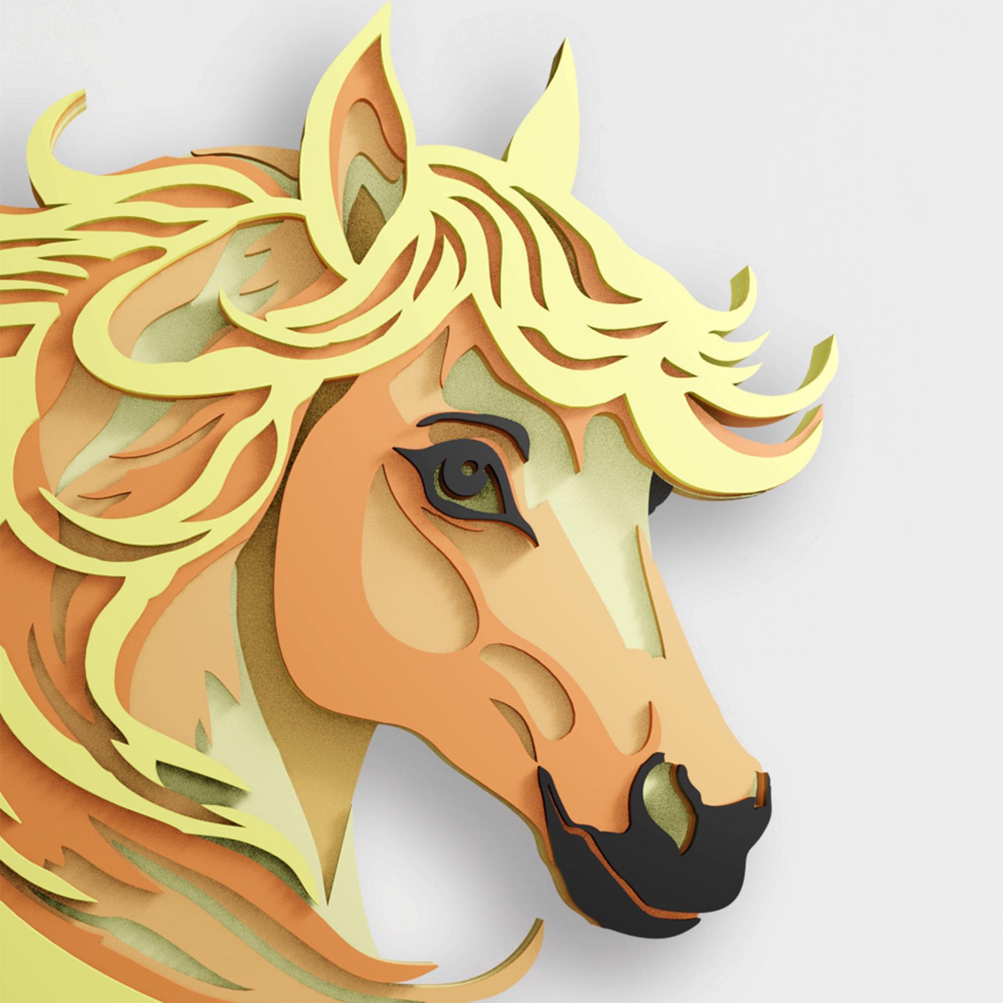 Horse Multilayer SVG | 3D Layered Mandala Laser Cut Cricut CNC File ...