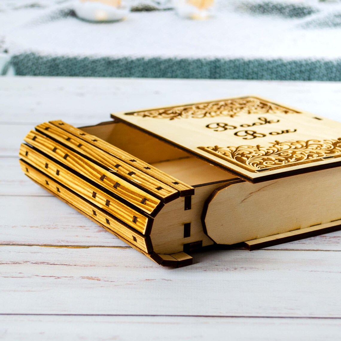 Laser Cut Book Box SVG, Sliding Lid Jewelry Storage File (digital ...