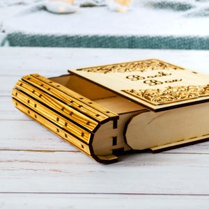 Laser Cut Book Box SVG, Sliding Lid Jewelry Storage File (digital ...