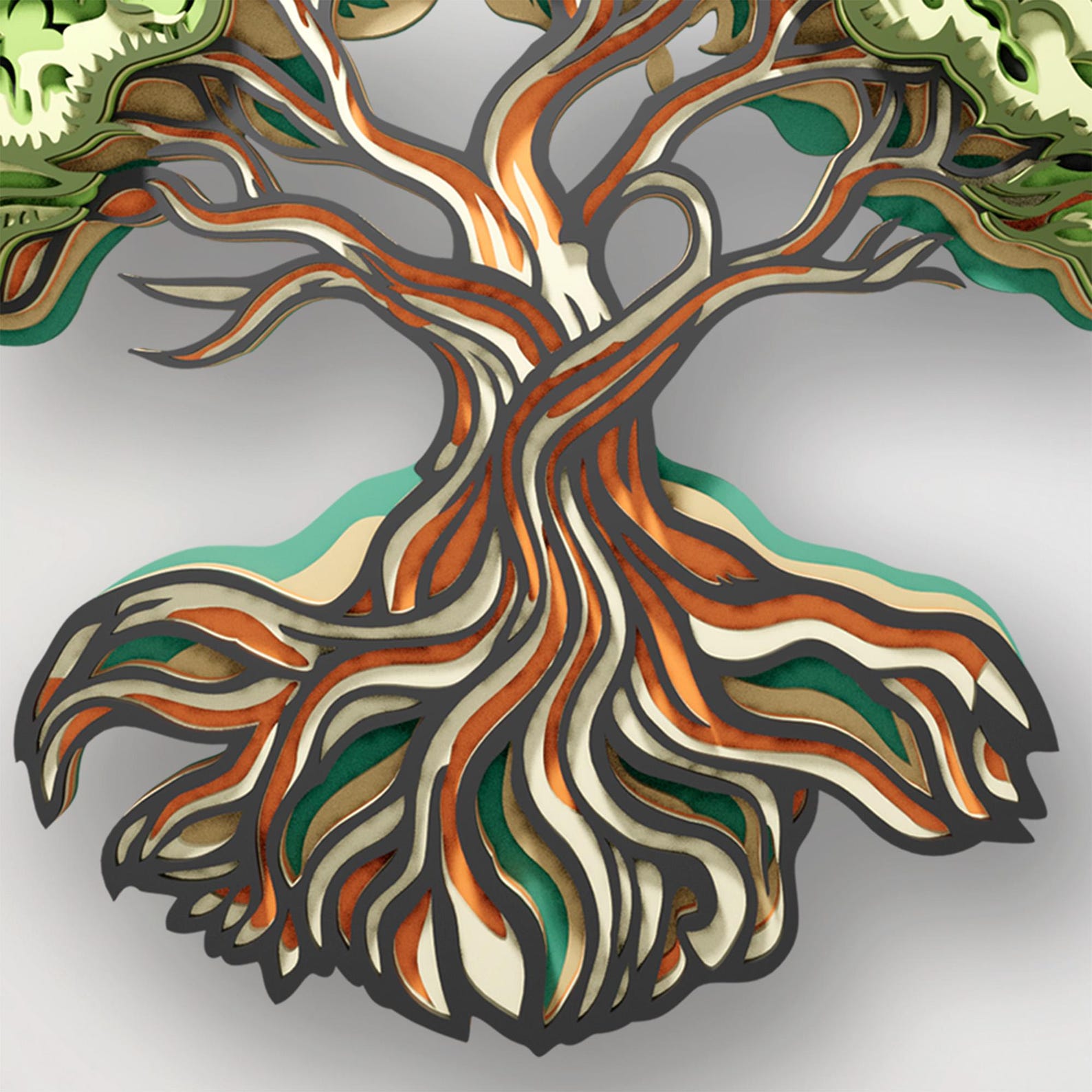 Tree of Life Multilayer SVG, 3D Mandala Wall Art, Layered Laser Cut ...