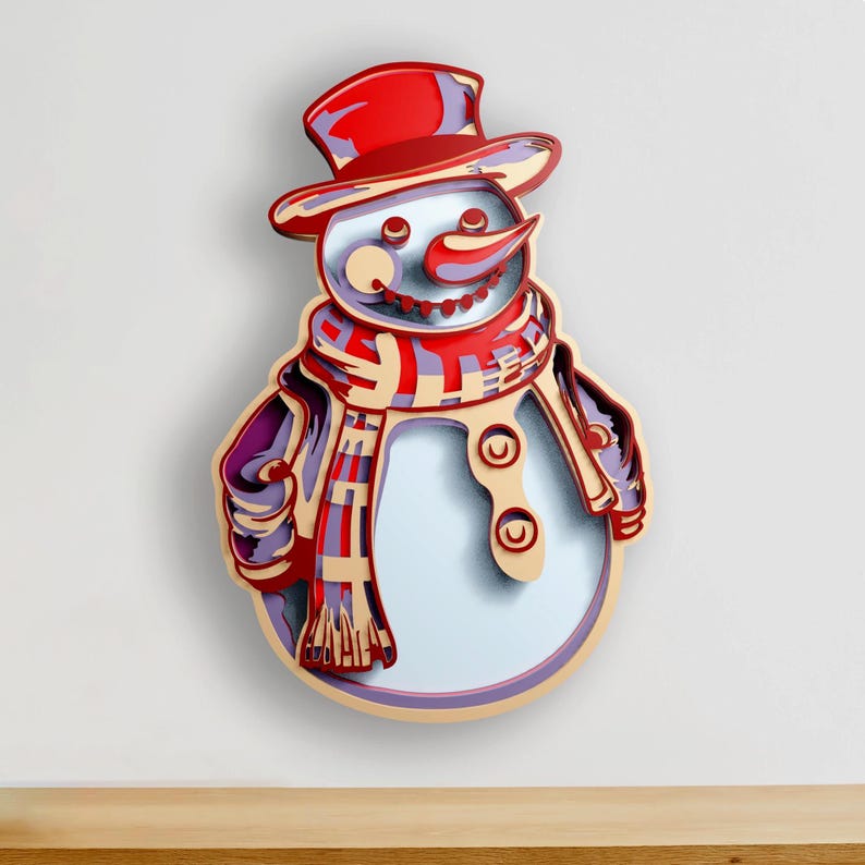Snowman Multilayer SVG | 3D Layered Christmas Mandala Laser Cut Cricut ...