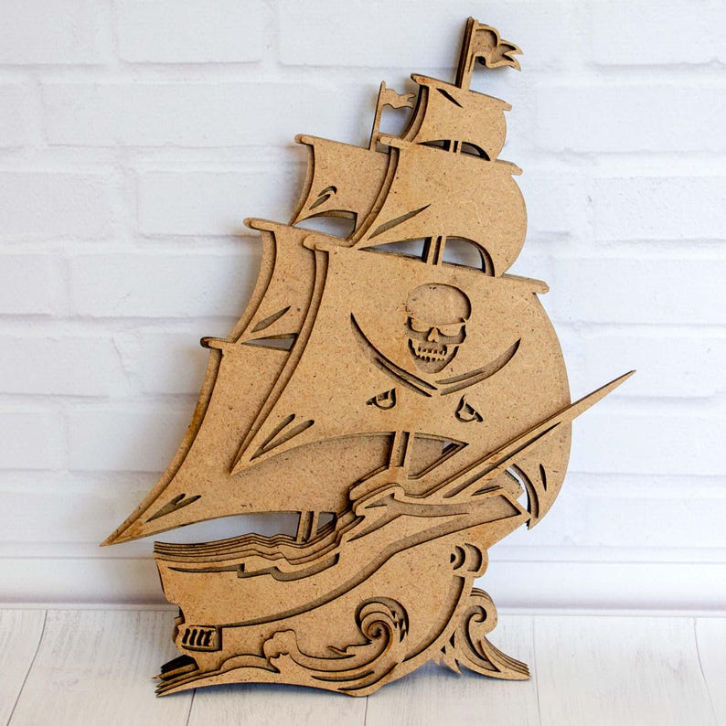Pirate Ship Multilayer SVG | 3D Layered Nautical Mandala Laser Cut ...