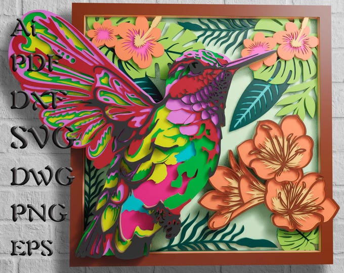 Multilayer Hummingbird Laser Cut 3D File SVG Mothers Day Multilayer ...