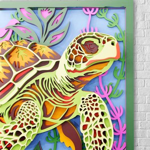 Sea Turtle 3D Mandala SVG Files, Multilayer Panel for Laser Cutting ...