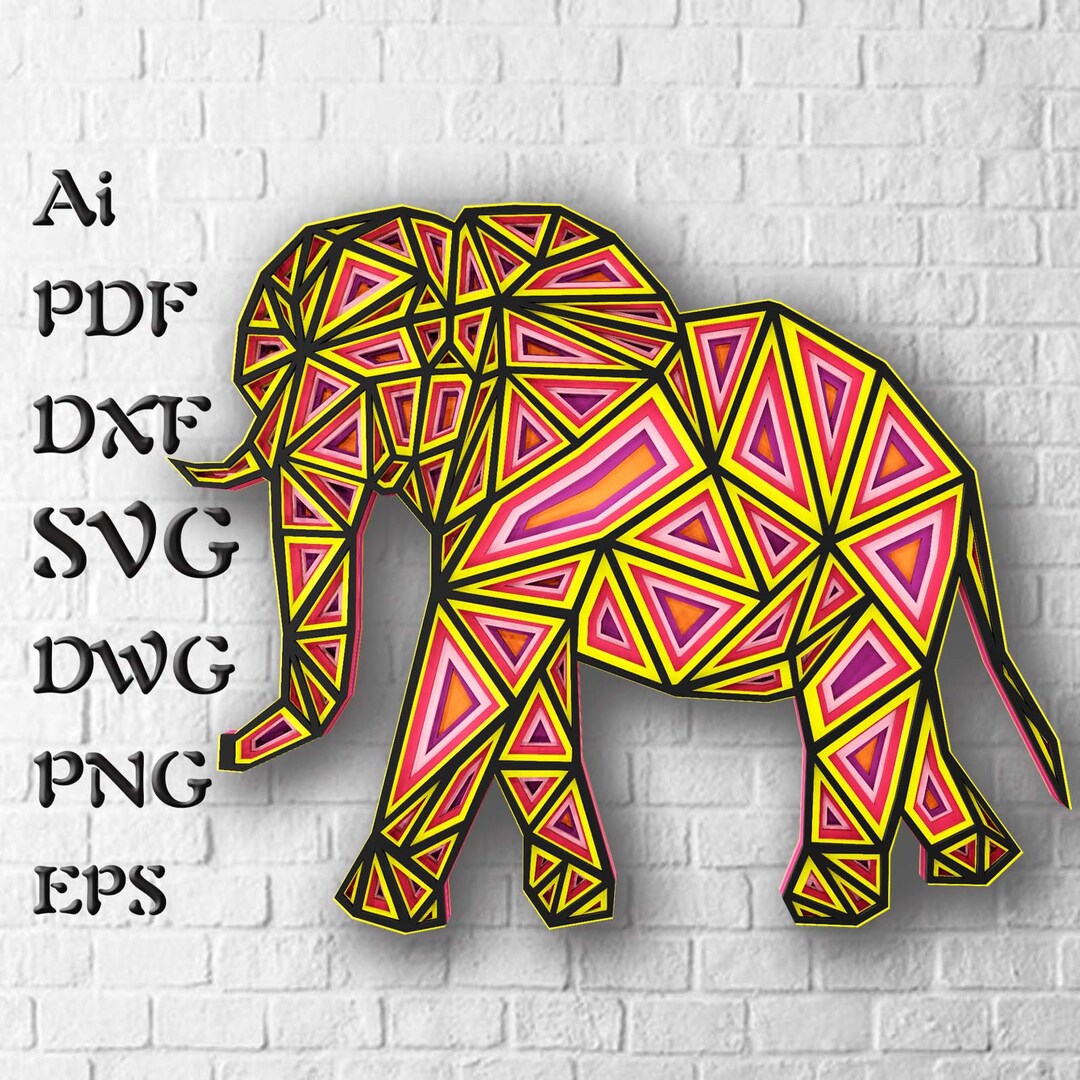Elephant Layered SVG Files for Cricut Projects, Laser Cut Files for ...