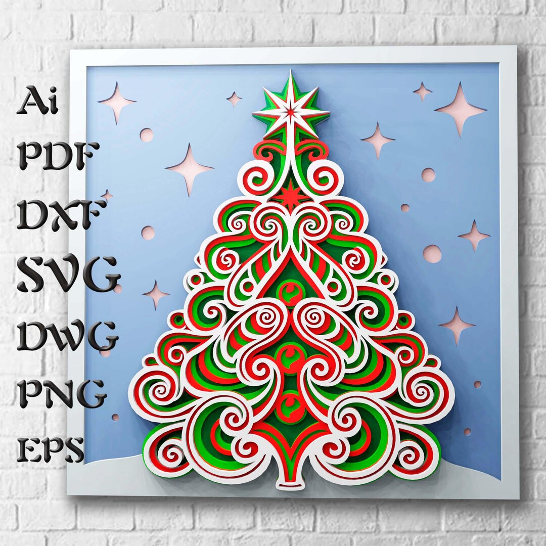 Christmas Tree Multilayer Svg File for Cricut Projects, Christmas ...
