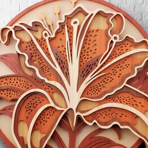 Lily Laser Cut File, Flower Multilayer SVG for Cricut, Glowforge and ...