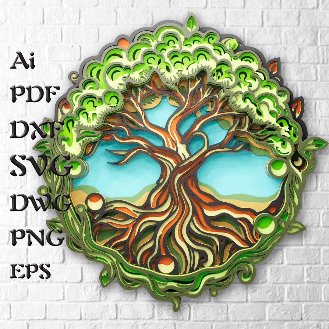 Tree of Life Multilayer Svg Cut File, Mandala Svg Wall Art, 3d Layered ...