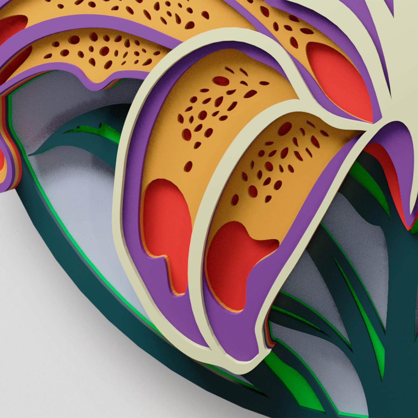 Lily Layered Flower SVG, Flower Multilayer Mandala Cut File, Cricut ...