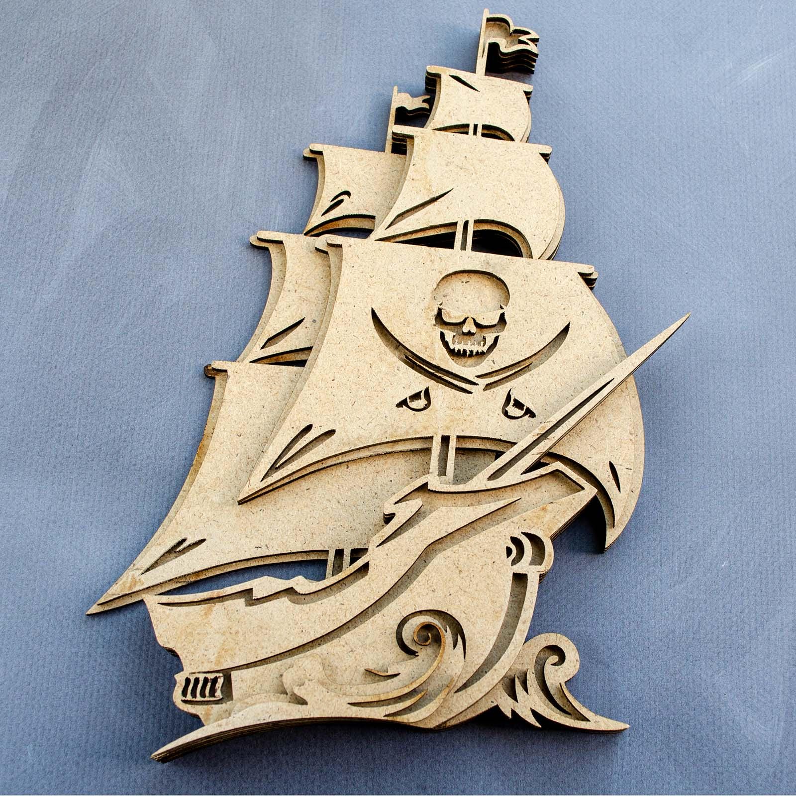 Pirate Ship Multilayer SVG | 3D Layered Nautical Mandala Laser Cut ...