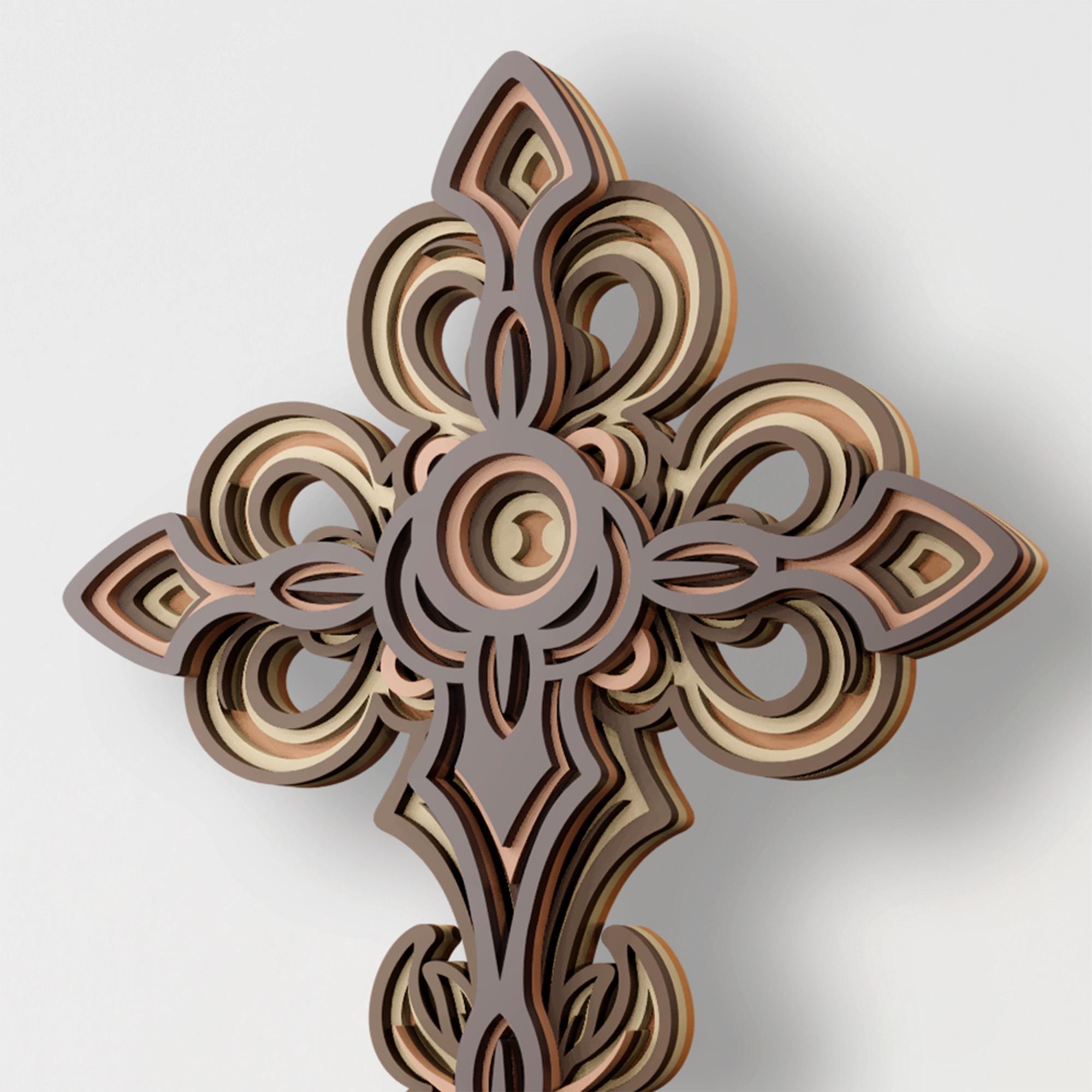Cross Multilayer SVG | 3D Layered Mandala Laser Cut Cricut CNC File ...