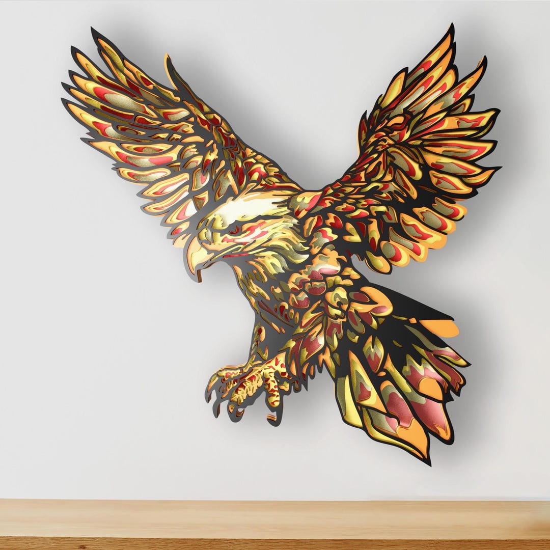 Eagle Multilayer SVG, Bird Mandala Cricut & Laser Cut Files, 3D Layered ...