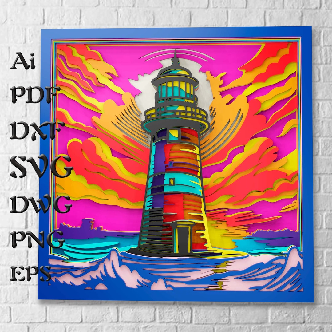 Lighthouse 3D Mandala Archivos SVG, Panel multicapa para corte por ...