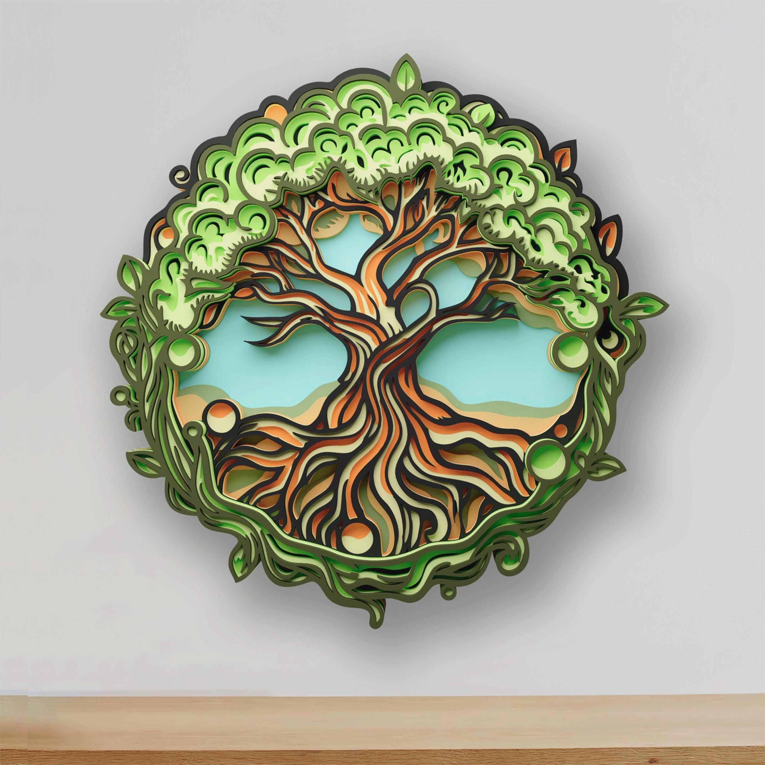 Tree of Life Multilayer SVG | 3D Layered Family Mandala Laser Cut ...