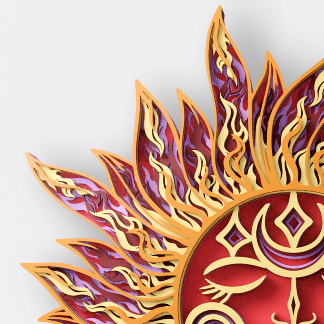 Sun Multilayer SVG | 3D Layered Mandala Laser Cut Cricut CNC File ...