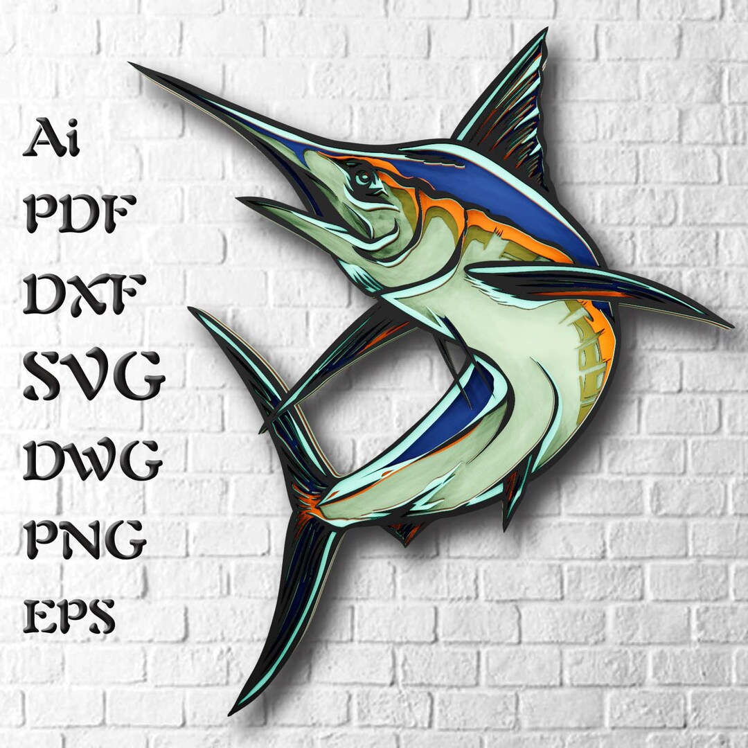 Marlin Fish 3D Layered SVG Files for Cricut Projects, 3D Mandala Svg ...