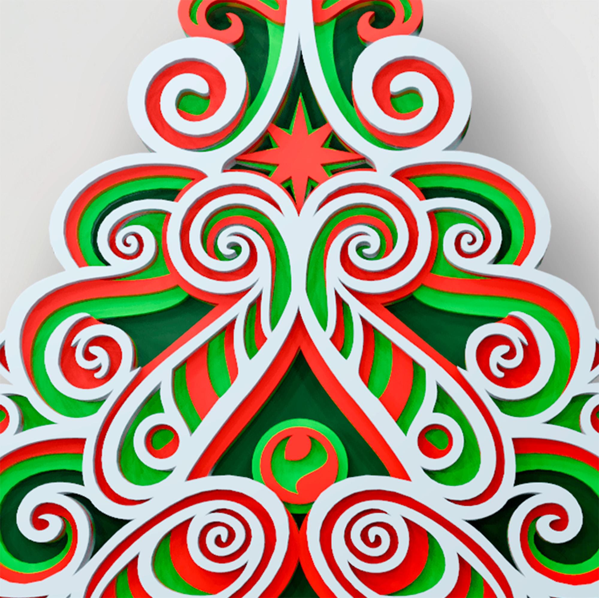 Christmas Tree Multilayer SVG | 3D Layered Mandala Laser Cut Cricut CNC ...